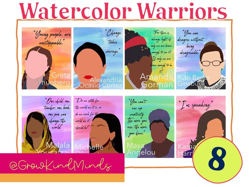 Watercolor Warriors Changemaker Posters: Downloads for - Etsy