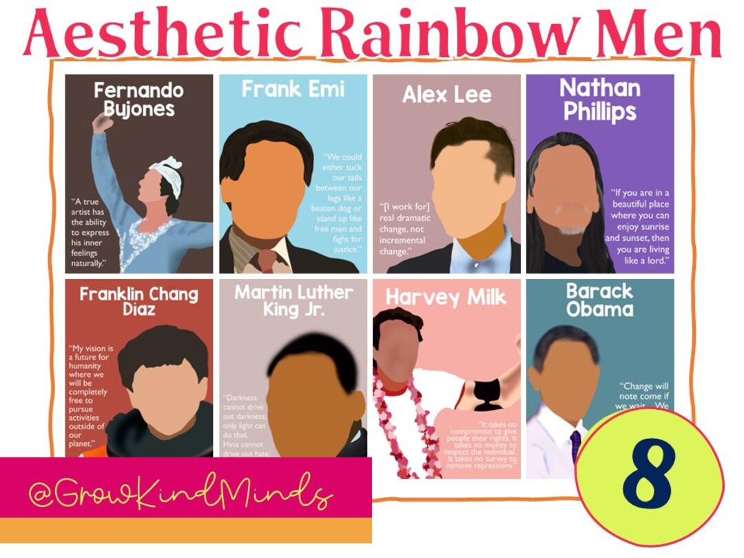 Aesthetic Rainbow Men Changemaker Posters: Downloads for Classroom ...