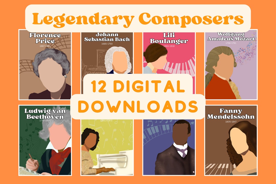 Legendary Music Composers: Digital Poster Pack for Classrooms, Office ...