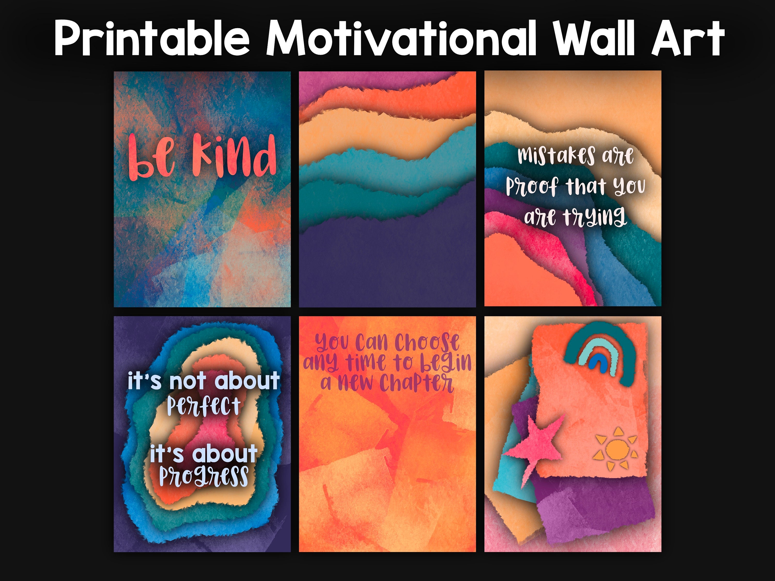 Torn Paper Counseling Wall Art: Printable Mental Health - Etsy