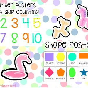 Unique Balloon Animal Classroom Decor | Calendar Chart | Shape Posters ...