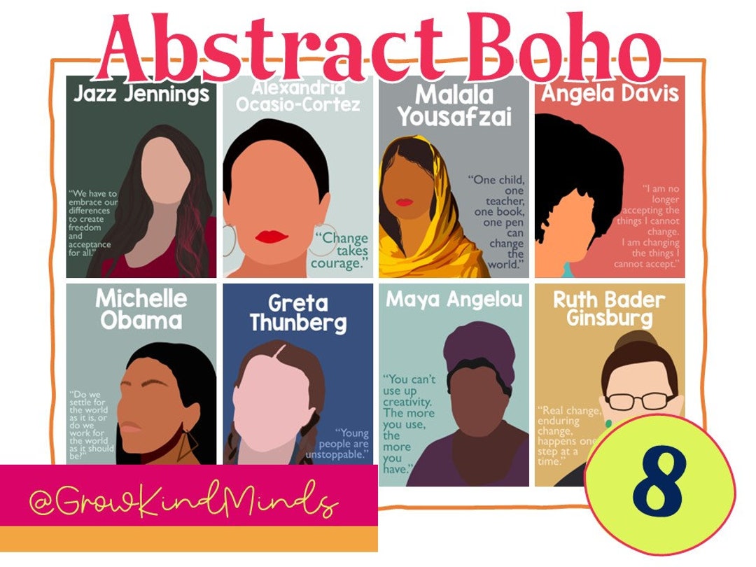 Abstract Boho Changemaker Posters Empowered Women of History: Downloads ...