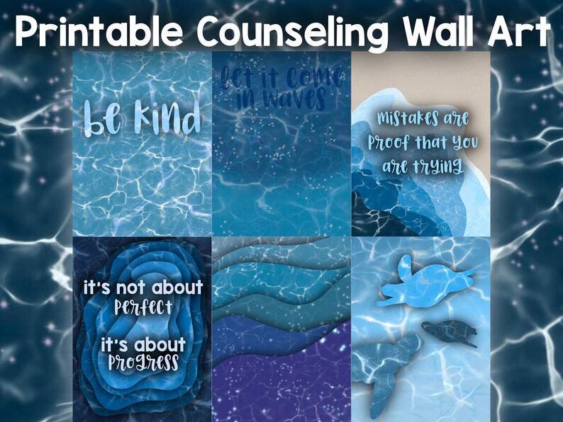 Ocean Mental Health Wall Art: Printable Counseling Posters | Etsy