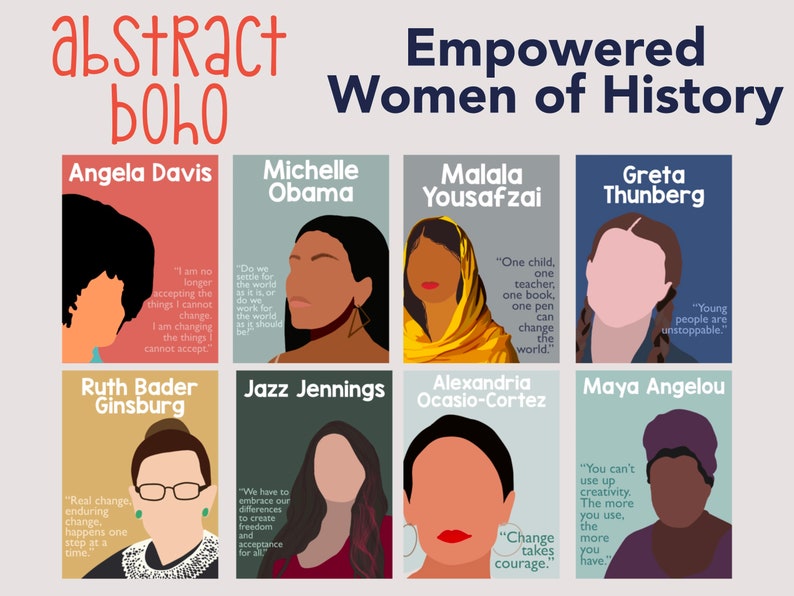 Abstract Boho Changemaker Posters Empowered Women of History: - Etsy
