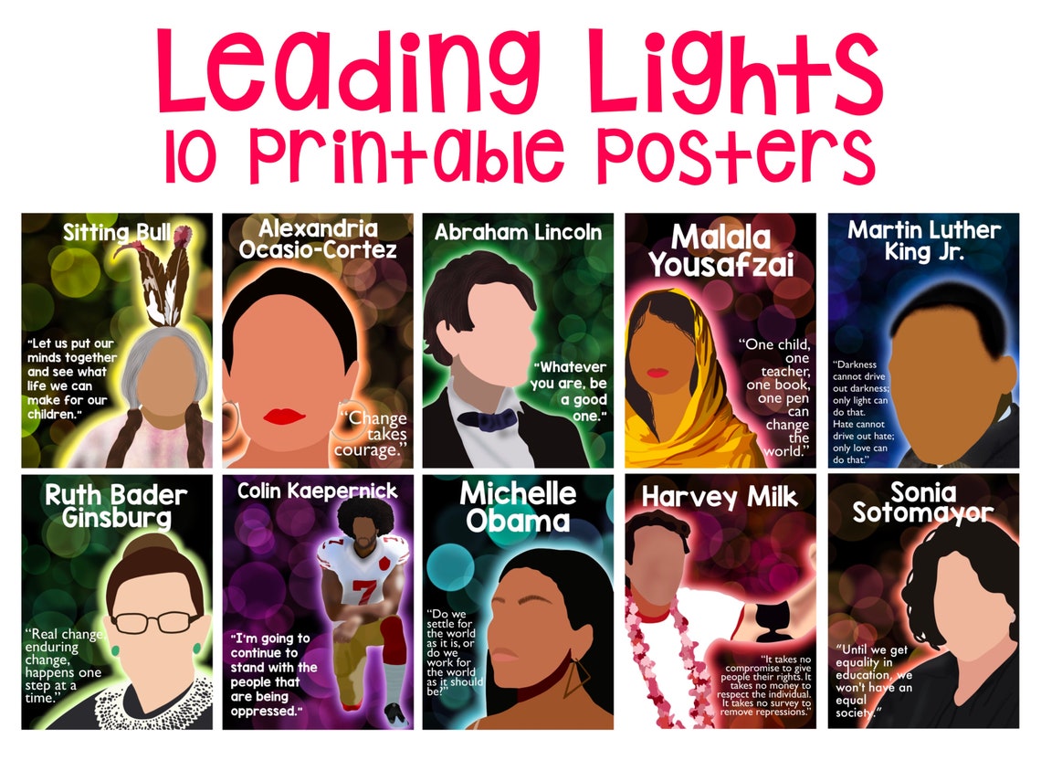 Leading Lights Changemaker Posters: Downloads for Classroom - Etsy