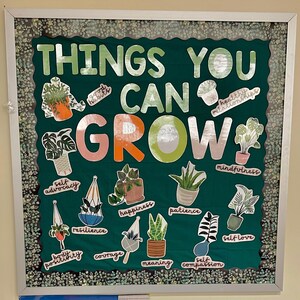Growth Mindset Bulletin Board, Plants, Boho, Succulents, Affirmations ...