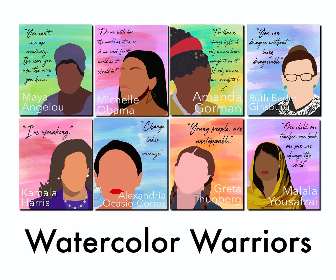 Watercolor Warriors Changemaker Posters: Downloads for - Etsy