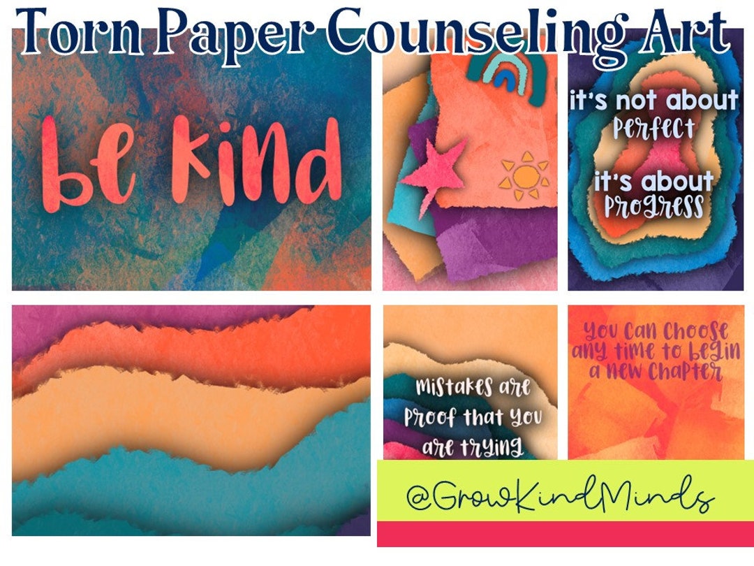 Torn Paper Counseling Wall Art: Printable Mental Health Posters for ...