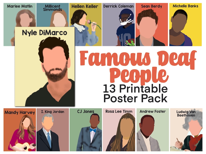 The Capital-d Deaf Pack Famous Deaf Changemaker Posters: - Etsy
