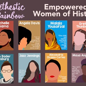Aesthetic Rainbow Empowered Women of History Changemaker Posters ...