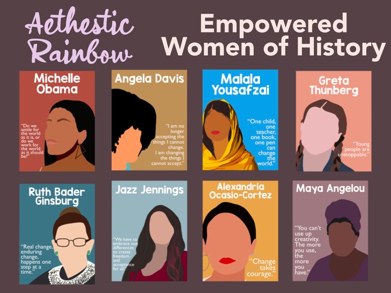 Aesthetic Rainbow Empowered Women of History Changemaker - Etsy