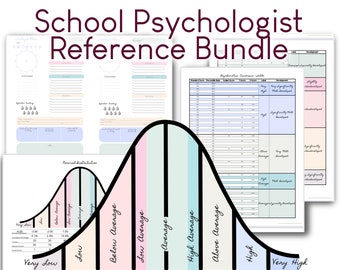School Psychology Reference Bundle: Normal Curve, Conversion Tables ...