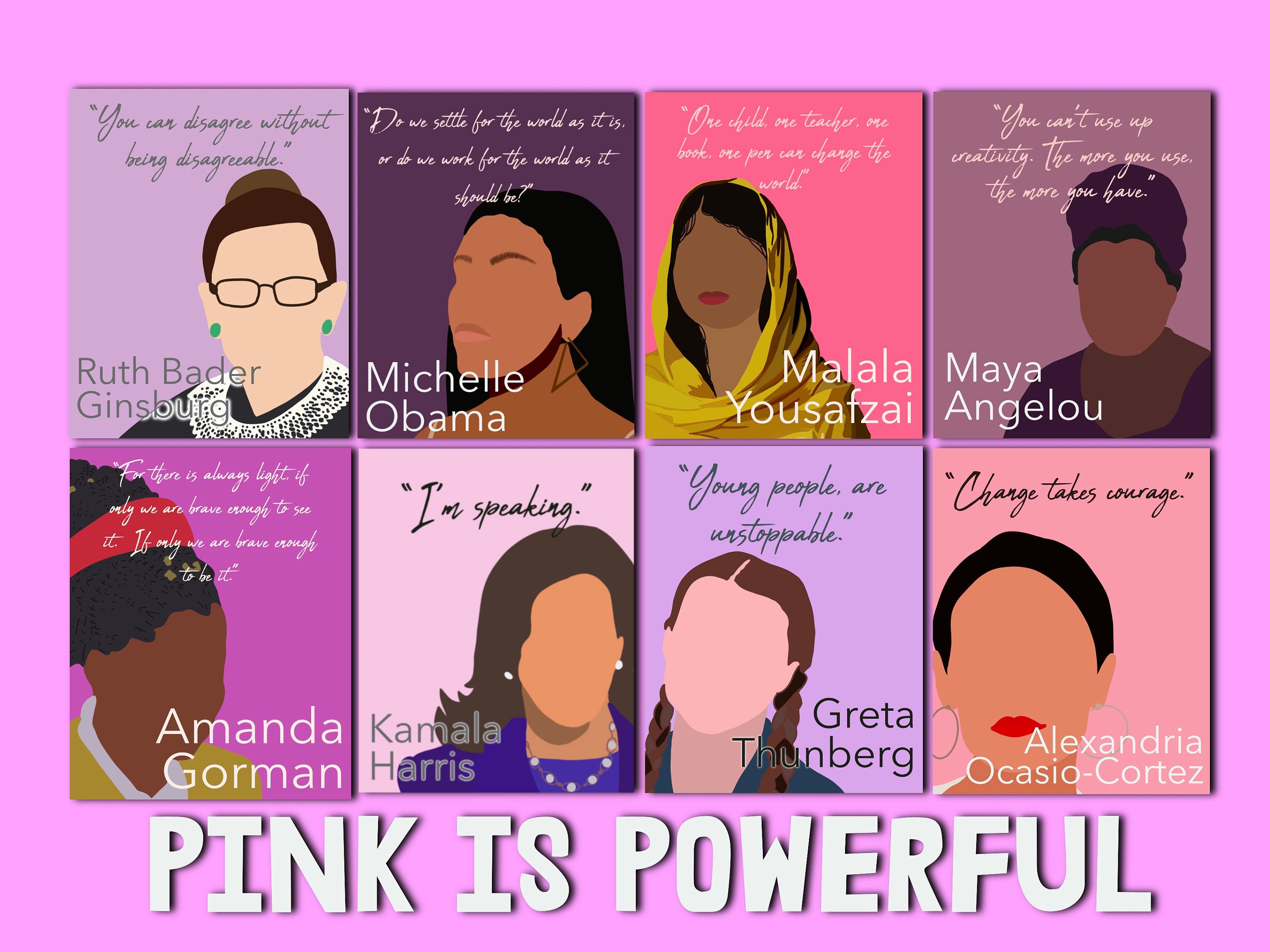 Pink is Powerful Changemaker Posters: Downloads for Classroom - Etsy