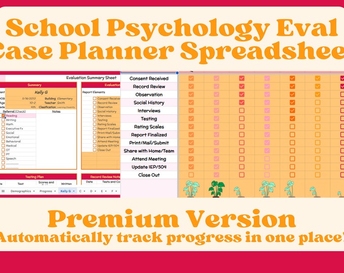 School Psychologist Caseload Spreadsheet MULTIPLE SCHOOLS Editable ...