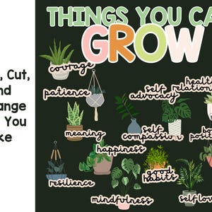 Growth Mindset Bulletin Board, Plants, Boho, Succulents, Affirmations ...