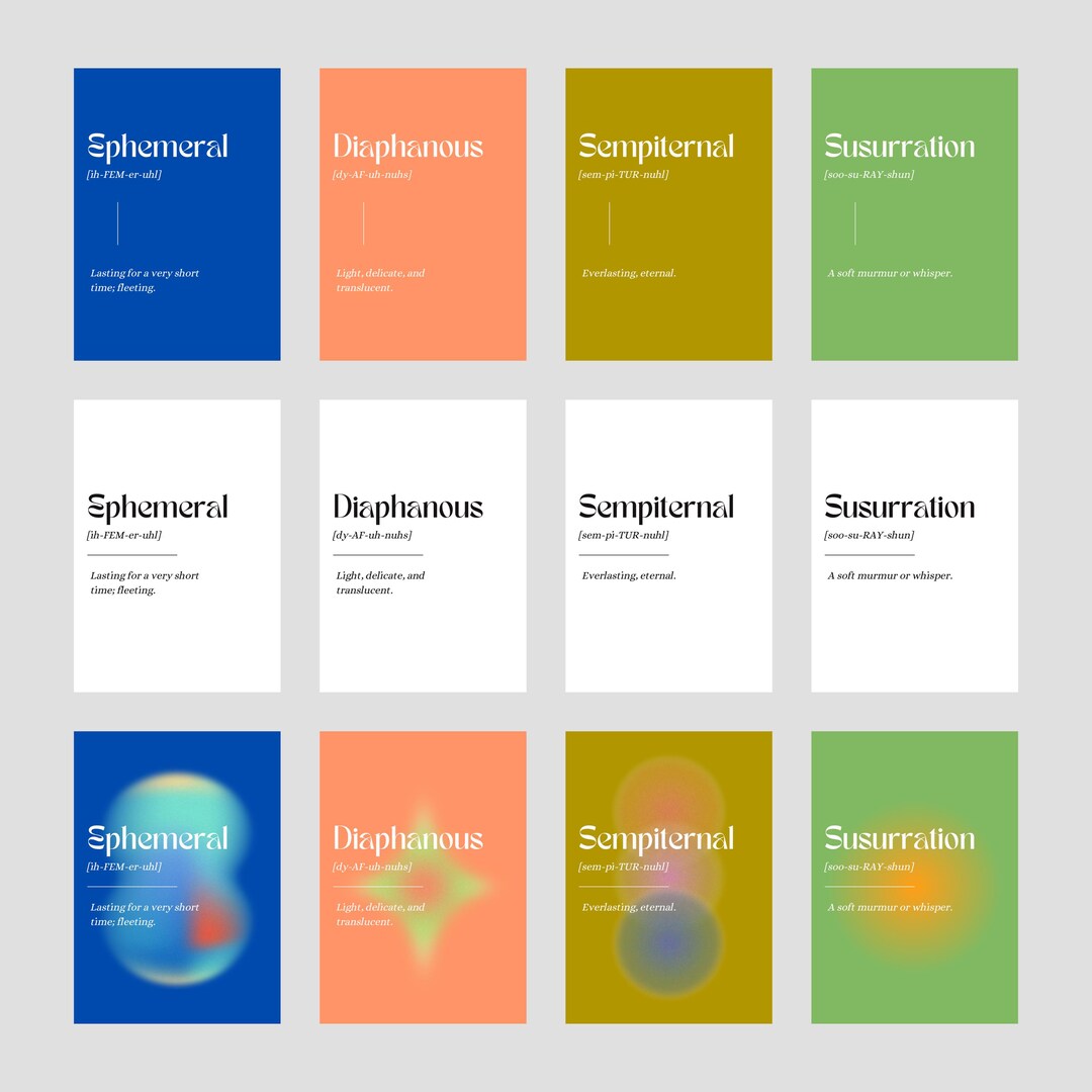 Printable Poster Set | Elegant Words With Meaning | Instant Download ...