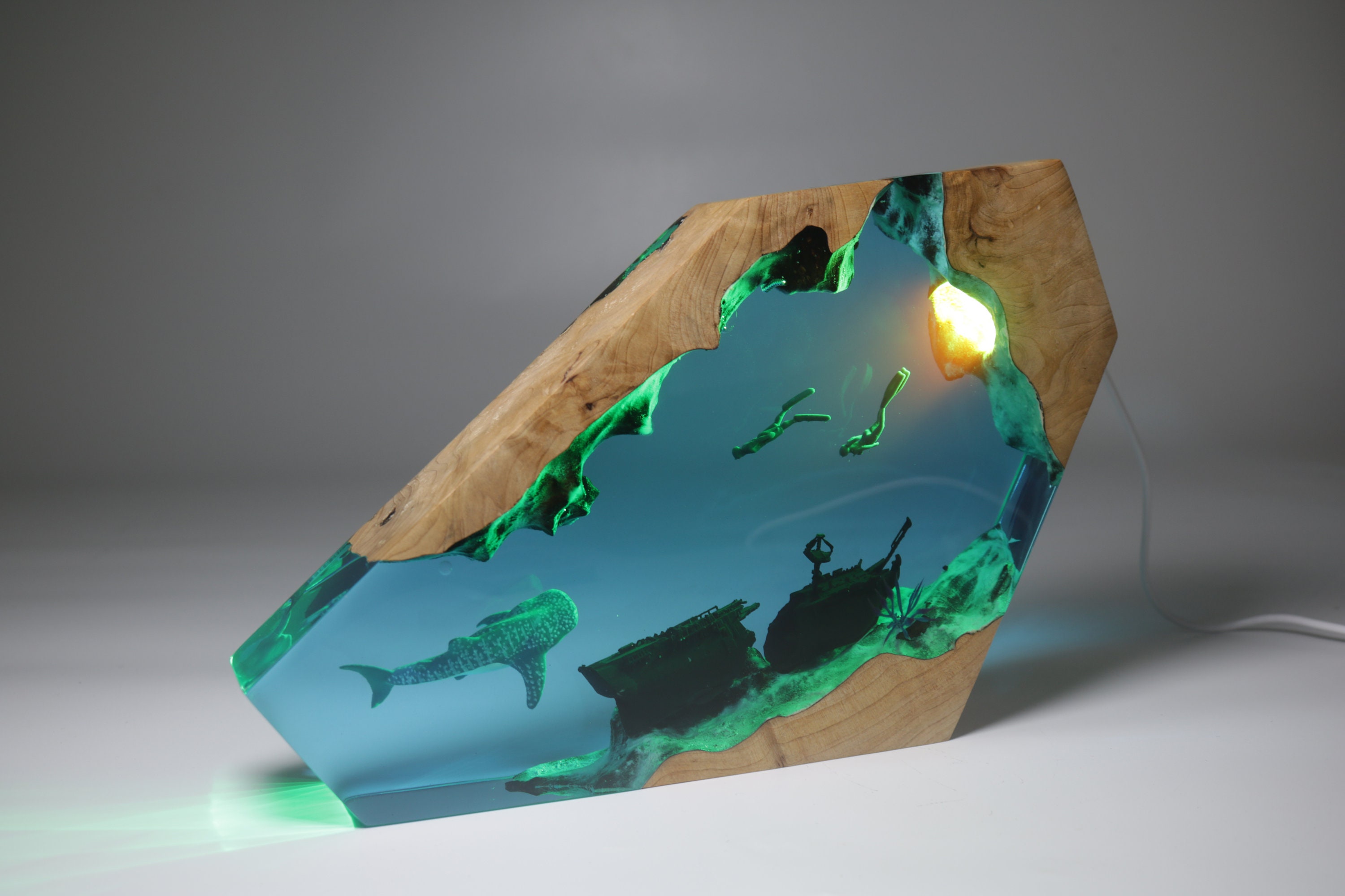 Whale Shark Diver Resin Night Light, Handmade Scuba Diving Lamp - Etsy