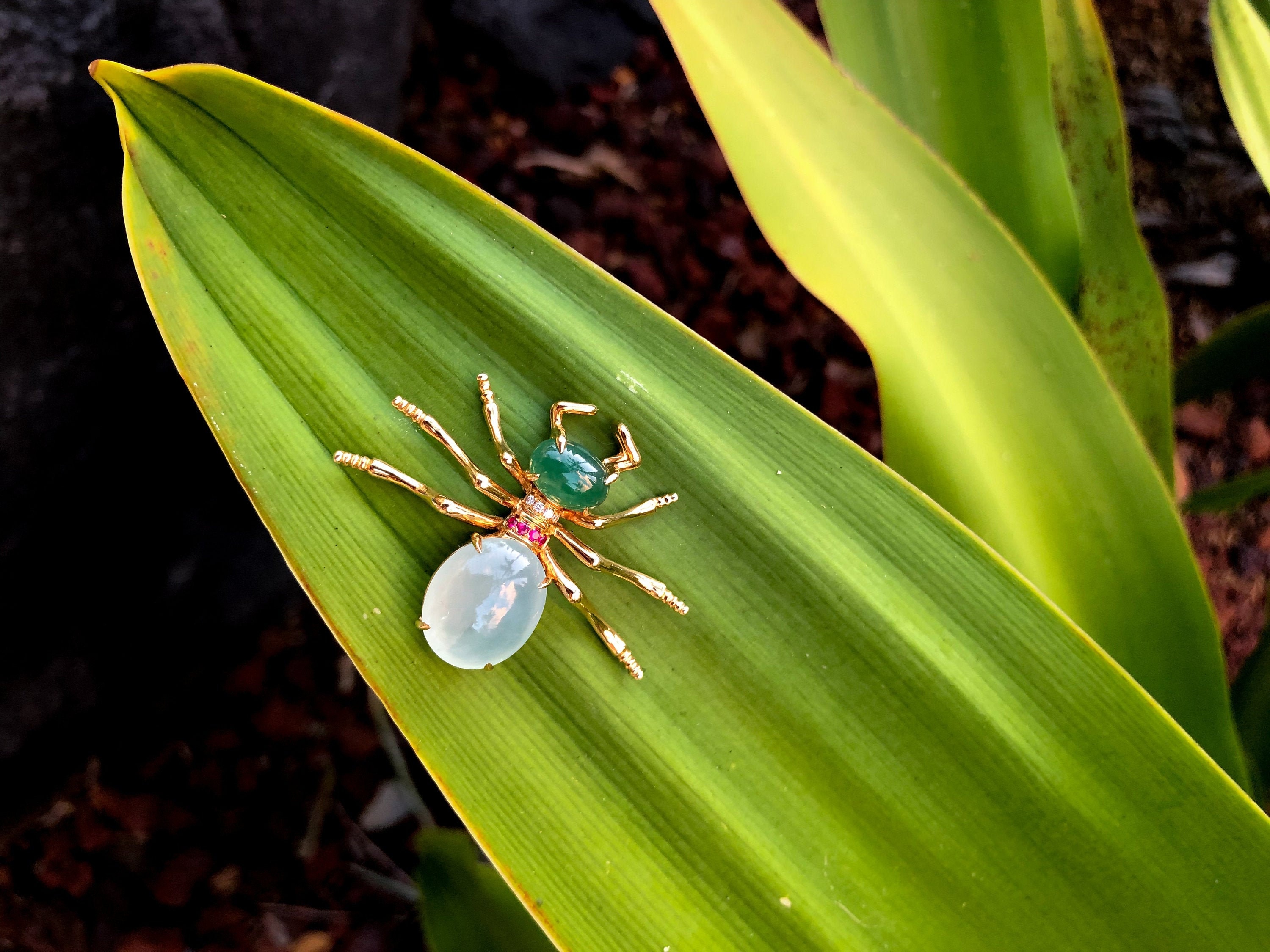 Spider Jade Brooch (18k Gold) - Etsy