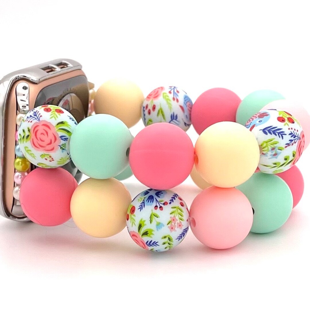 Pastel Summer Chunky Large Bead Watch Band Compatible With Apple Watch ...