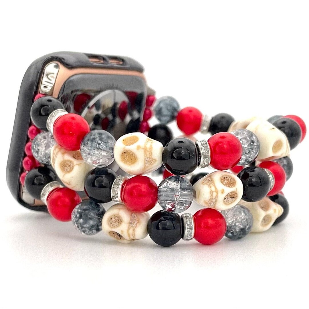 Halloween Skull Watch Band Compatible With Apple Watch With Howlite ...