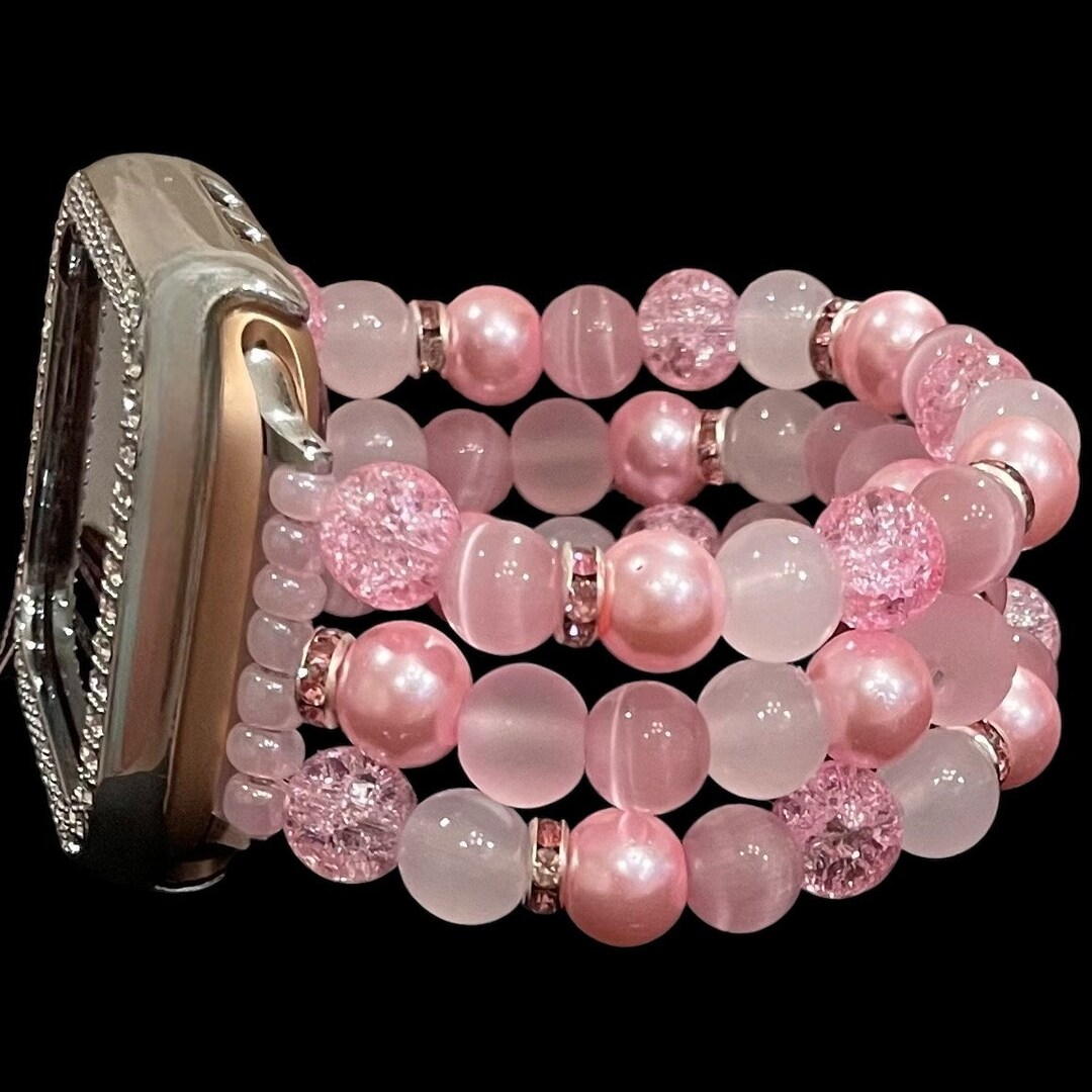 Pastel Pink Watch Band Bracelet Compatible With Apple Watch. Made With ...