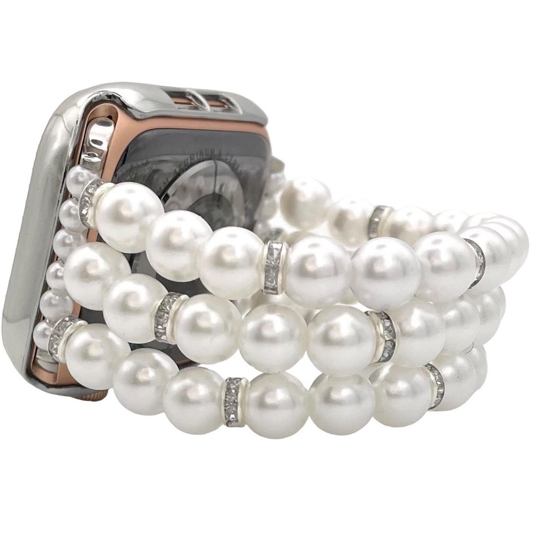 Custom Imitation Pearl Watch Bracelet for Apple & Samsung Watches ...