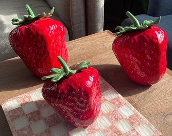 Ceramic Strawberry Canisters - Etsy
