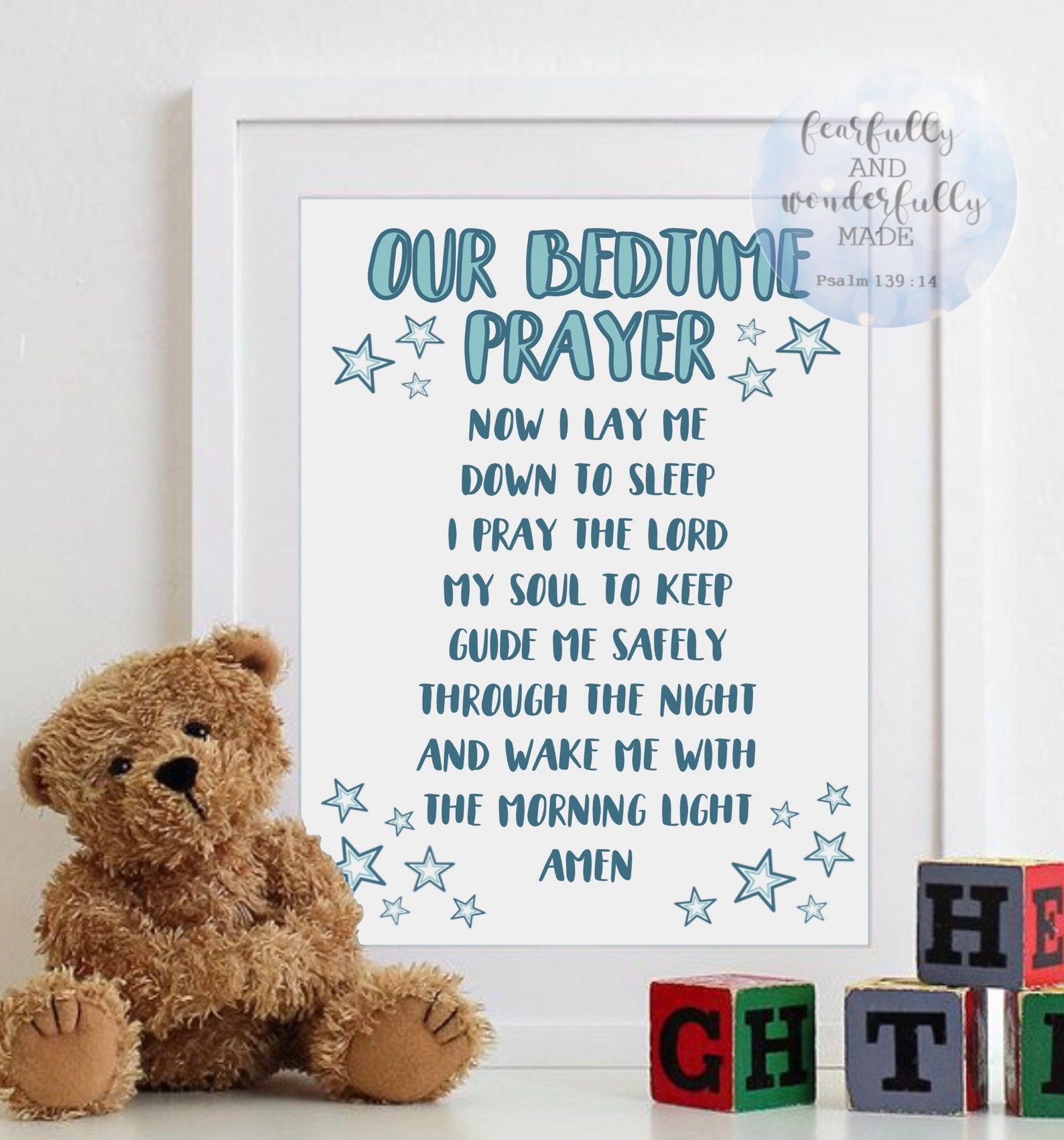 Bedtime Prayer for Children Printable Digital Download Now I Lay Me ...
