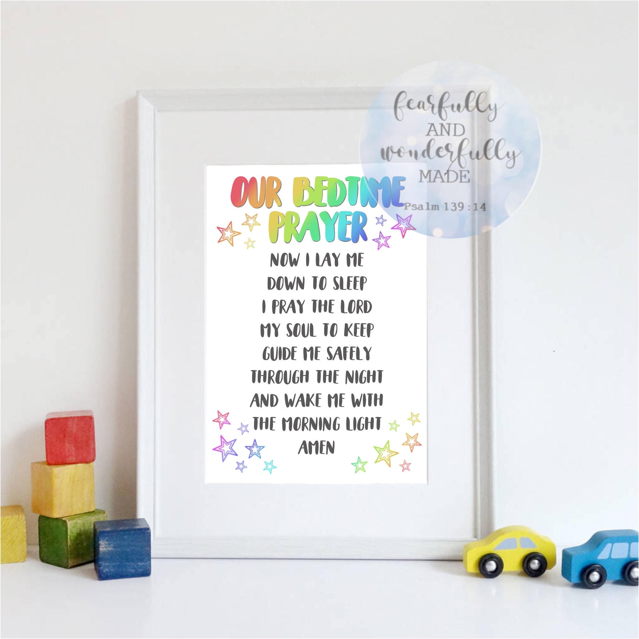 Bedtime Prayer for Children Printable Digital Download Now I Lay Me ...