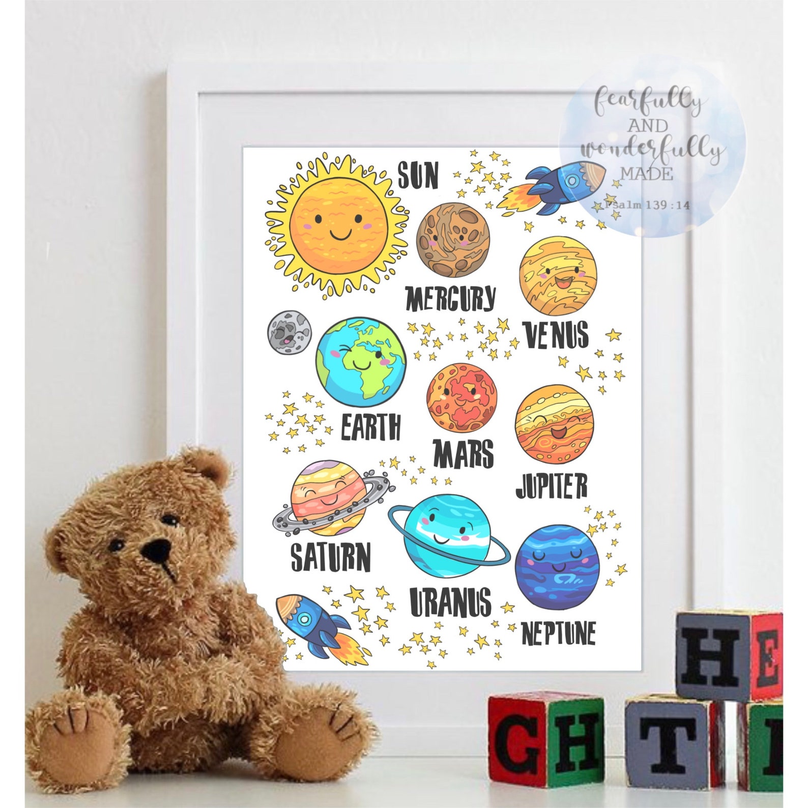 Planets, Printable, Boys Print, Planet Print, Sun, Earth, Solar System ...