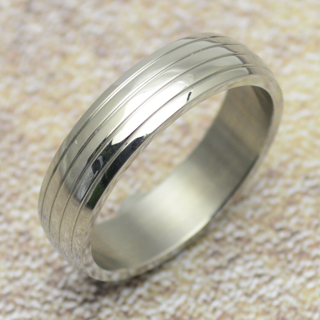 Ring schmal 6 mm breit kleine Größen schlicht Edelstahl silber ...