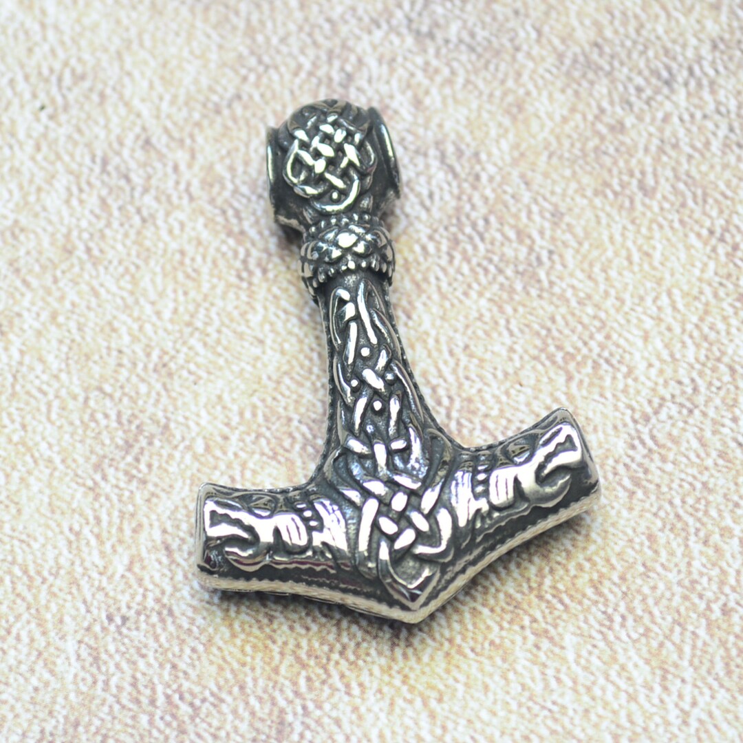 Thor's Hammer Dragon Dragon Head Pendant Viking Viking Thorhammer ...