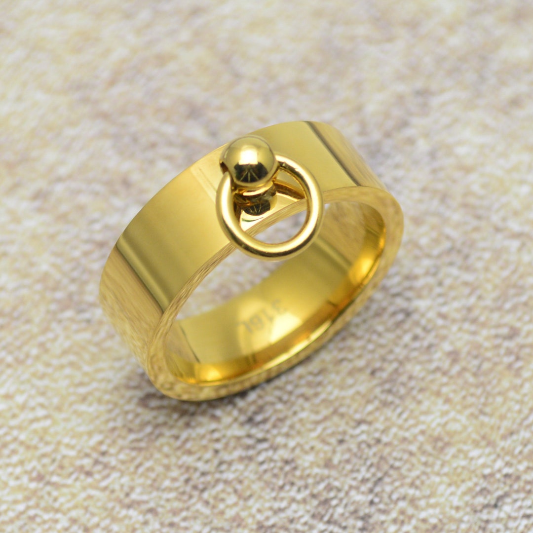 Ring of O Stainless Steel 8 Mm Wide Gold Colored Story of O - Etsy UK