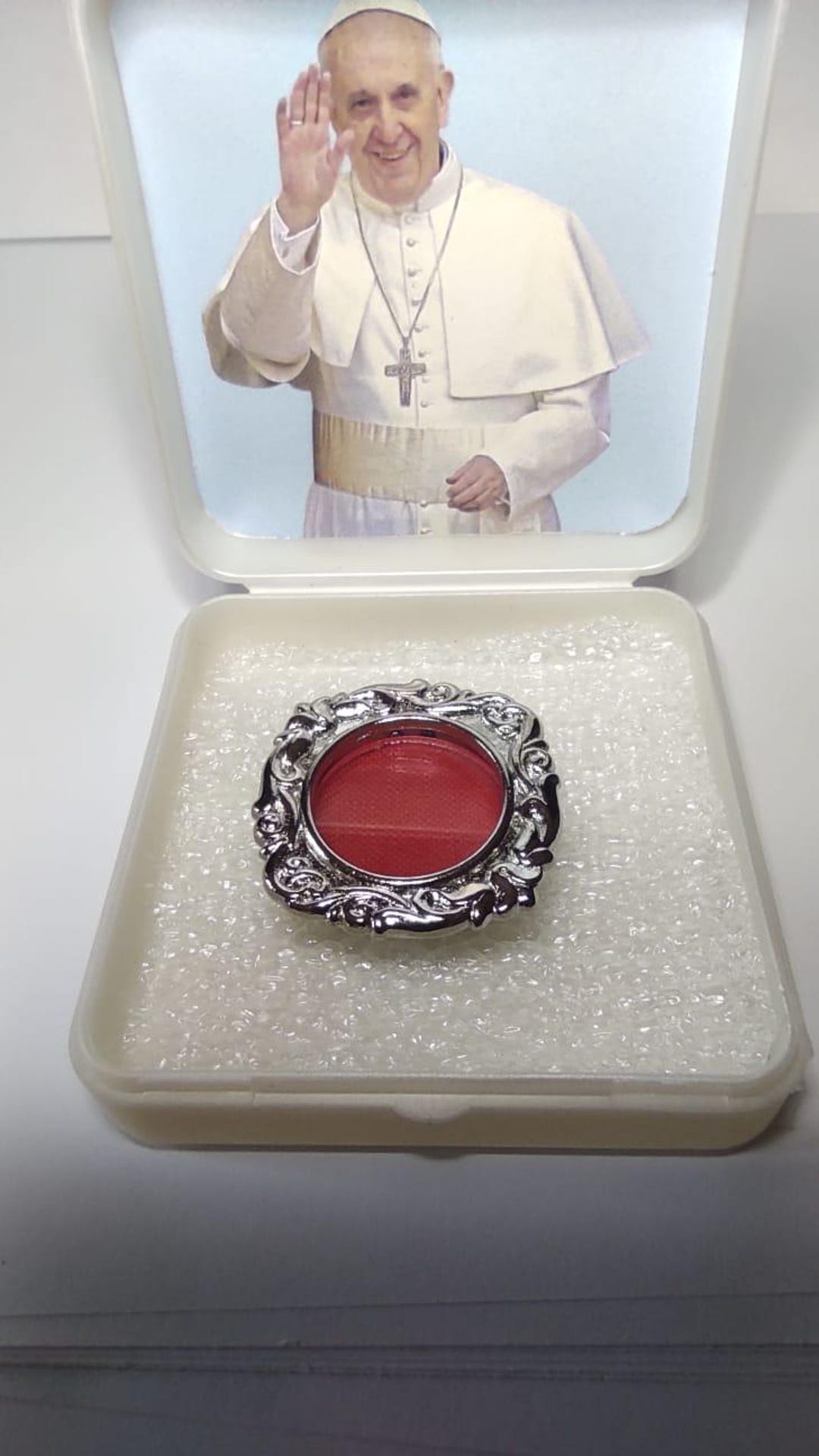 Relic Pendant, Square With Finely Worked Edges in Silver Metal and ...