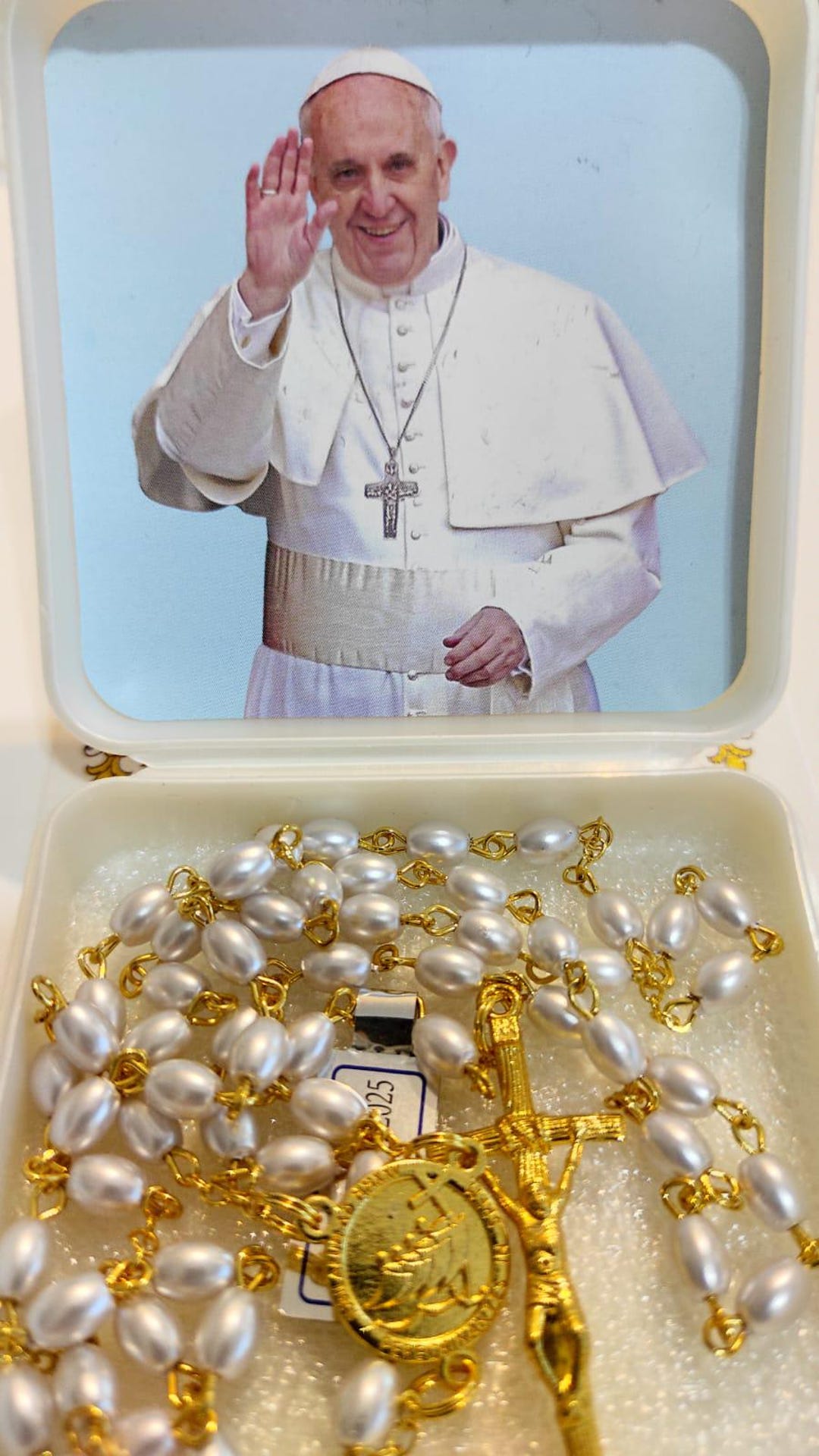 Vatican Blessed Rosary From Rome ,rosary of Two Jubilees: White ...