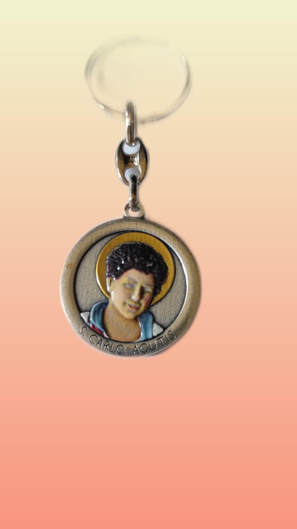 Hand-painted Carlo Acutis Keychain – Vatican Blessed + Pope Francis ...