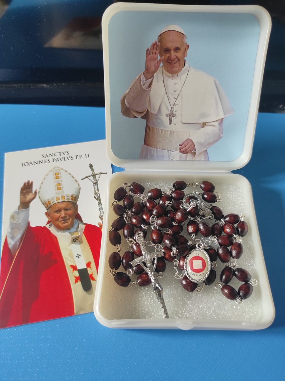 Saint JPII st.john Paul II Pope Canonization Rosary Medal W/ Free Relic ...