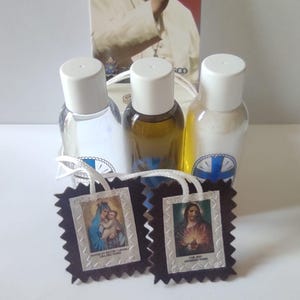Exorcised Oil, Salt, Holy Water & Scapulars Set - Weapons Against Evil ...