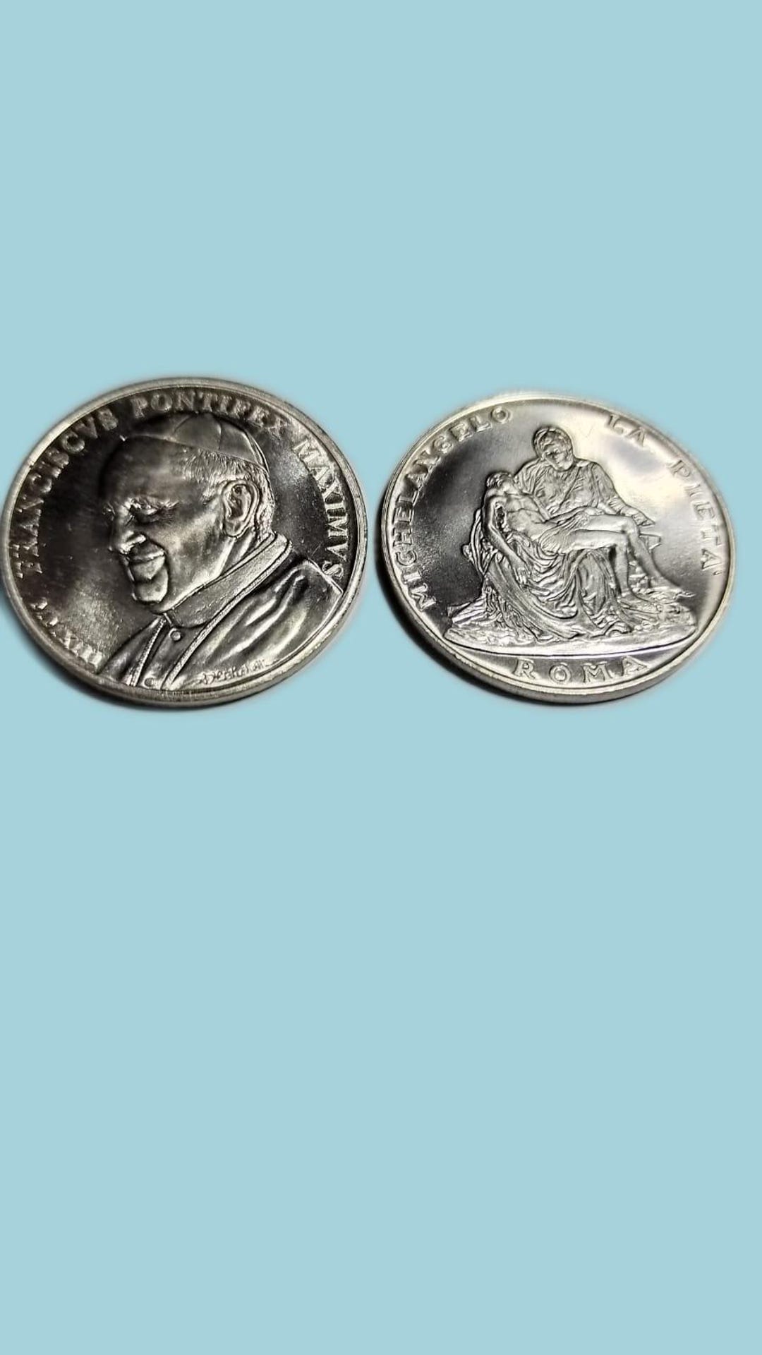 Pope Francis & Pietà Medal: Italian Vatican Art Coin, Jubilee Gift - Etsy