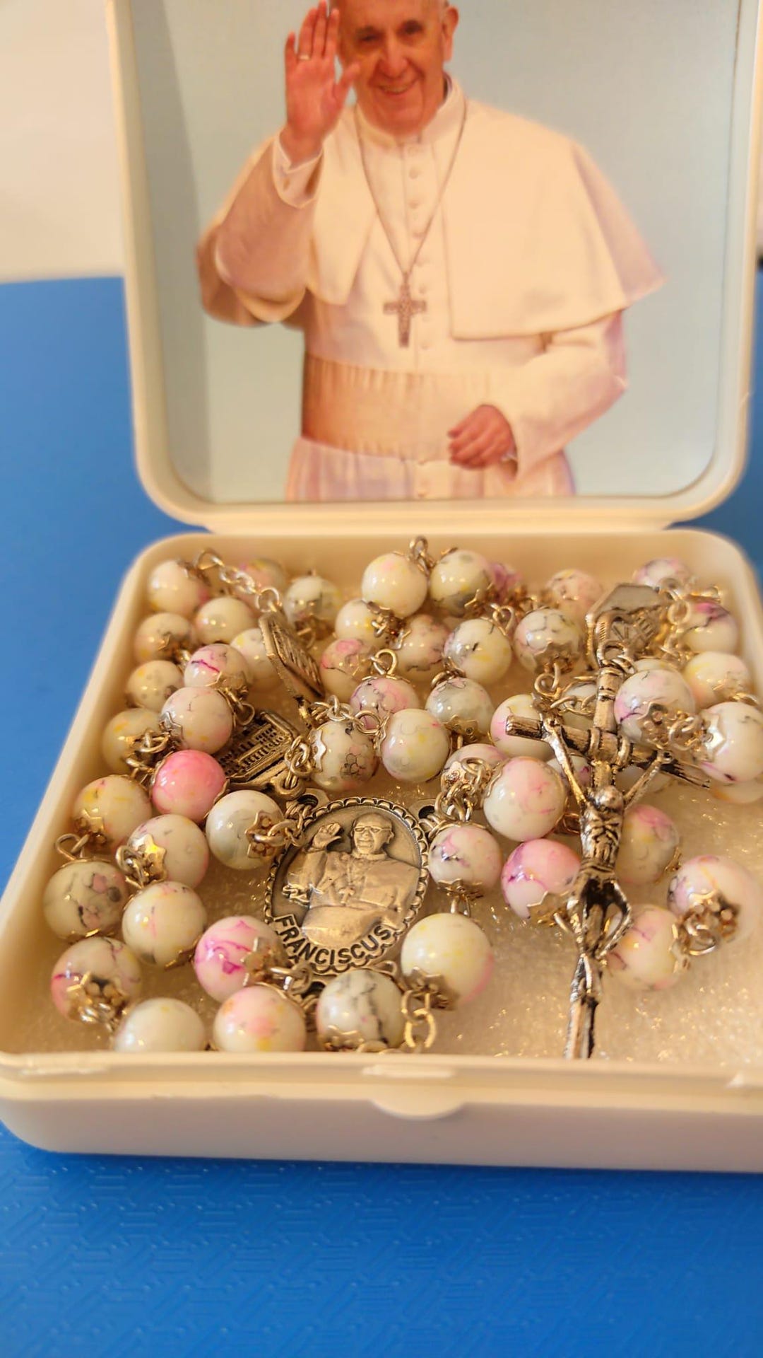 Rosary Dedicated to Pope Francis With Finely Crafted Central Medal ...