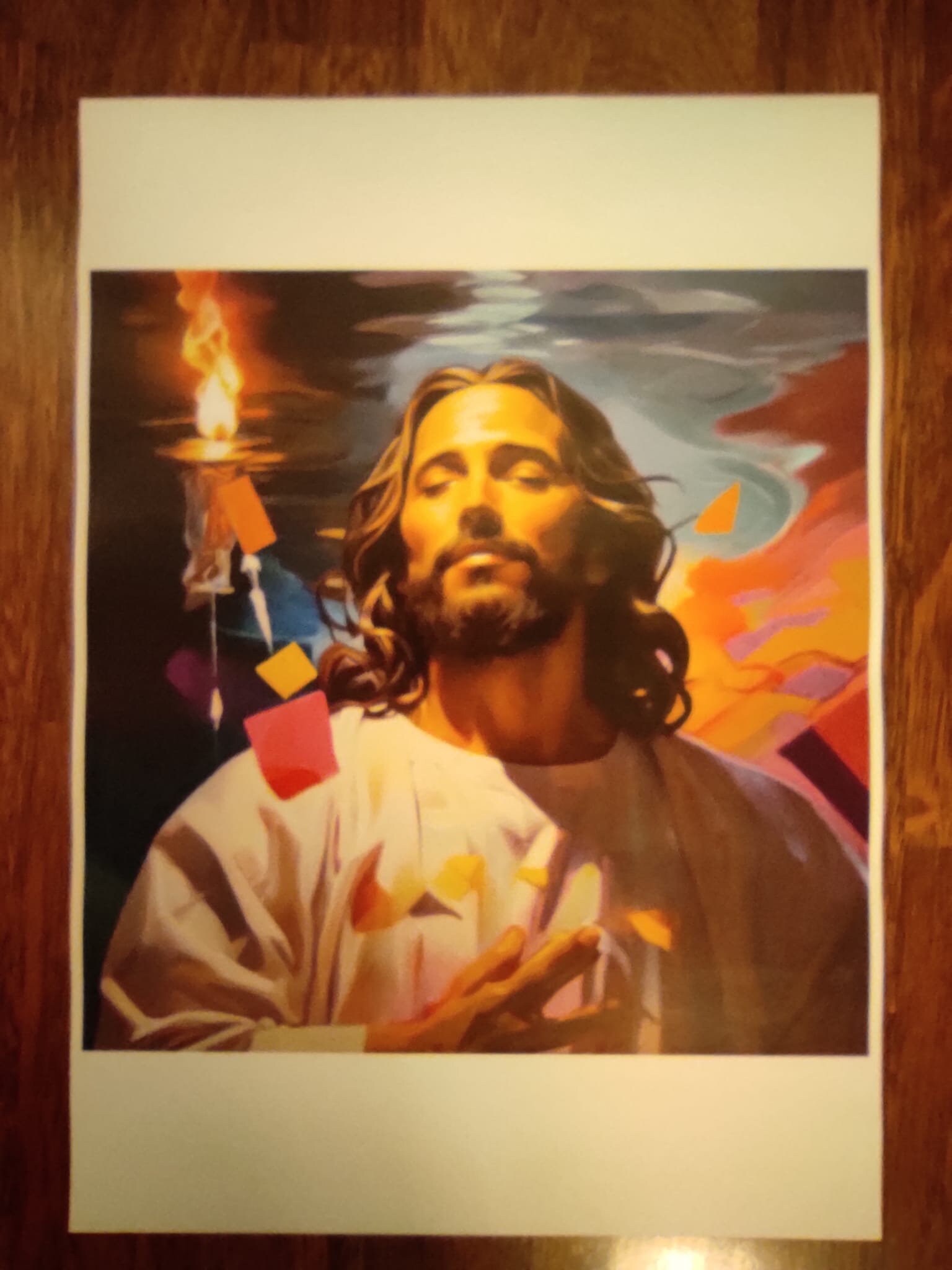 Jesus Meets the Holy Spirit in a Sky Full of Light and Colors Modern ...
