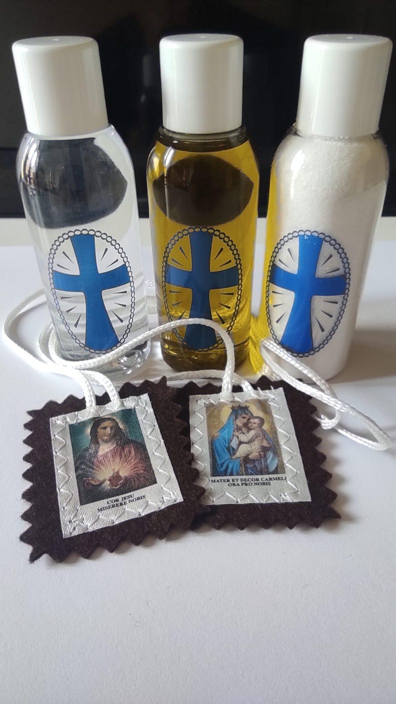 Blessed Exorcism Kit: Holy Water, Salt, Oil & Scapulars - Spiritual ...