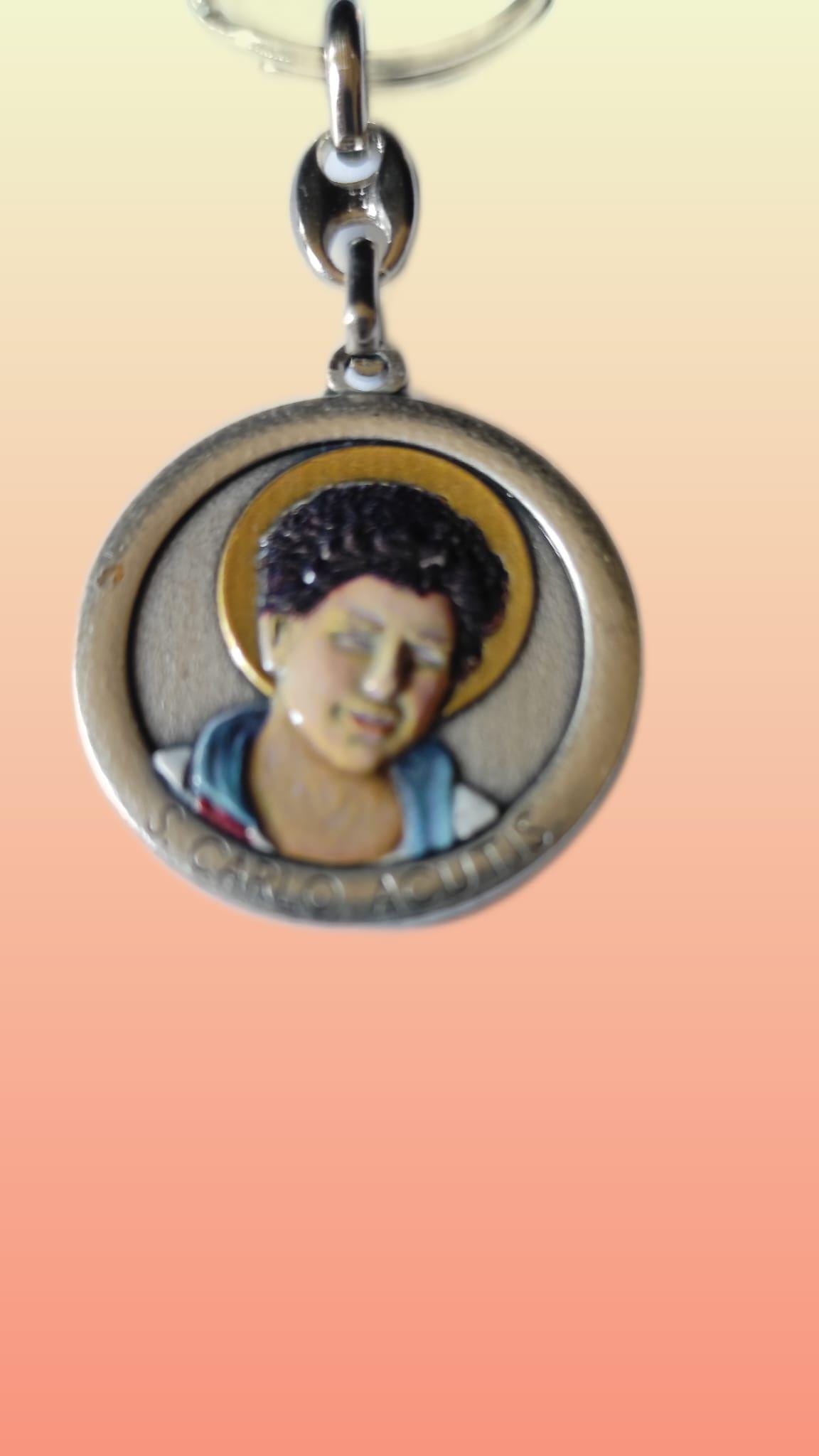 Hand-painted Carlo Acutis Keychain – Vatican Blessed + Pope Francis ...