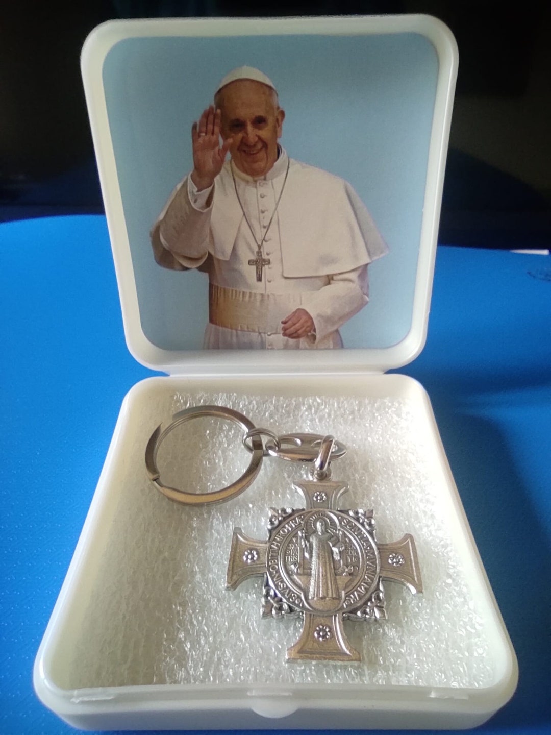Blessed Celtic Cross Keychain With Saint Benedict Medal Gift Idea ...
