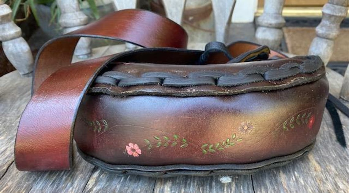 Vintage Rustic Boho Hippie Shoulder Crossbody Handbag With Tooled and ...