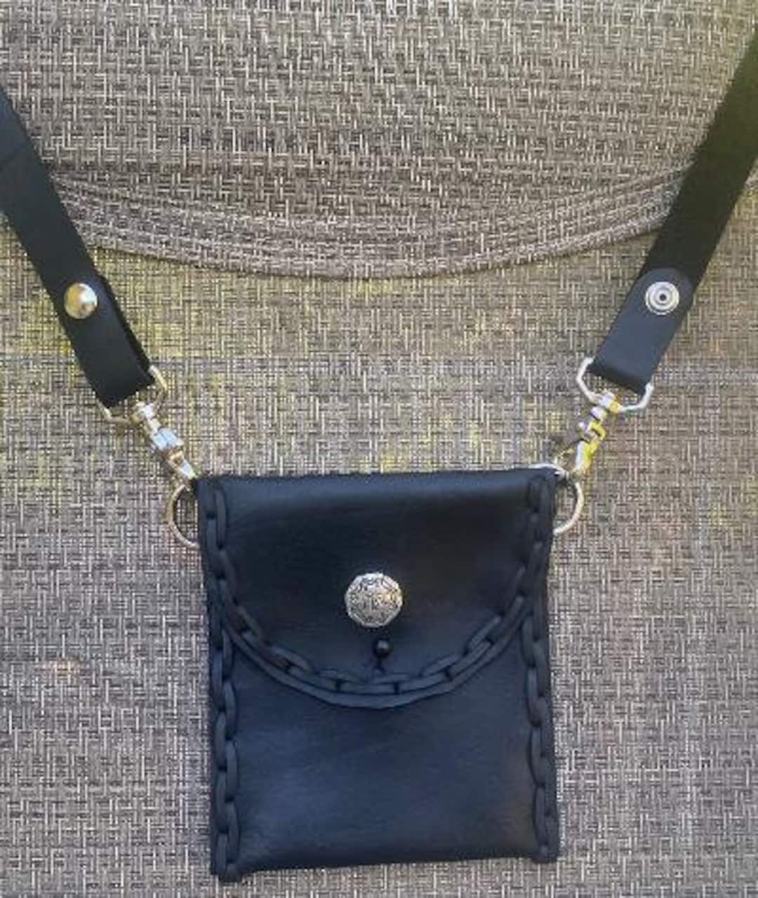 Black Crossbody Leather Bandolier Cell Phone Case/carrier/pouch/bag ...
