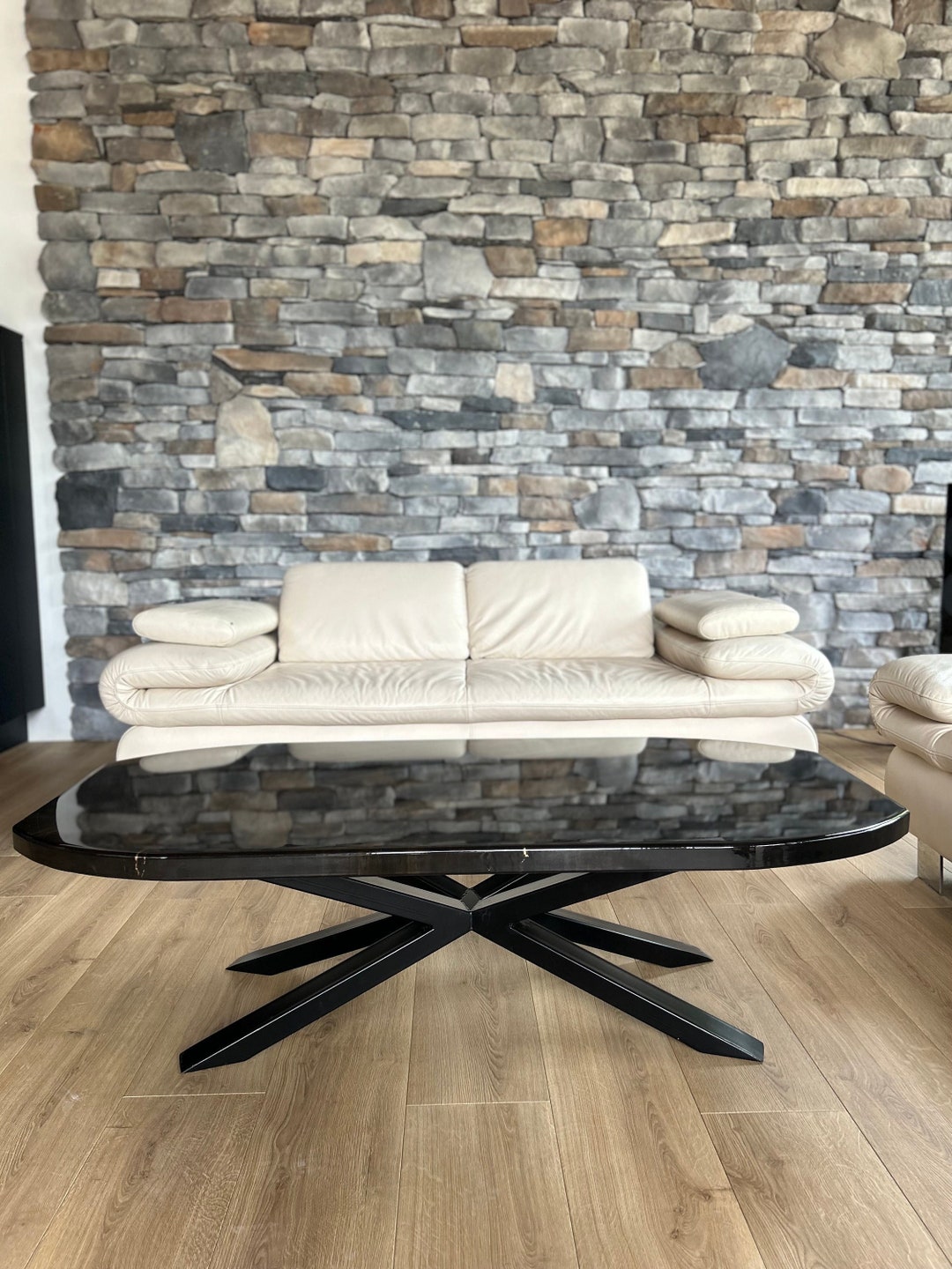 Custom Made Coffee Table, Unique Shaped, Black Gold Bronze Copper ...