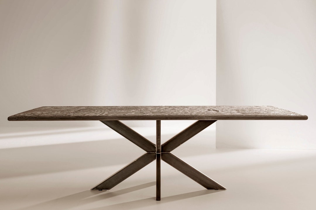 Bespoke Outdoor Table. Microcement Table Top and Metal Legs. Choose ...