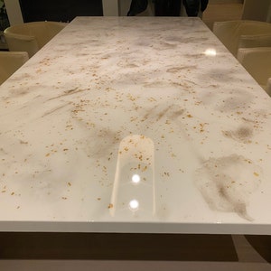 24K Golden Flakes Epoxy Resin Table - Etsy
