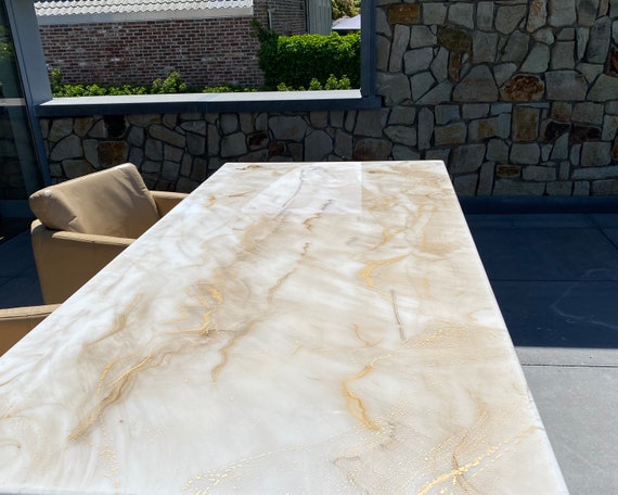 Resin Art Dining Table. Custom Made With Pouring Techniques. | Etsy